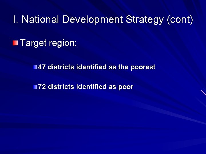 Implementation of the international development goals by the