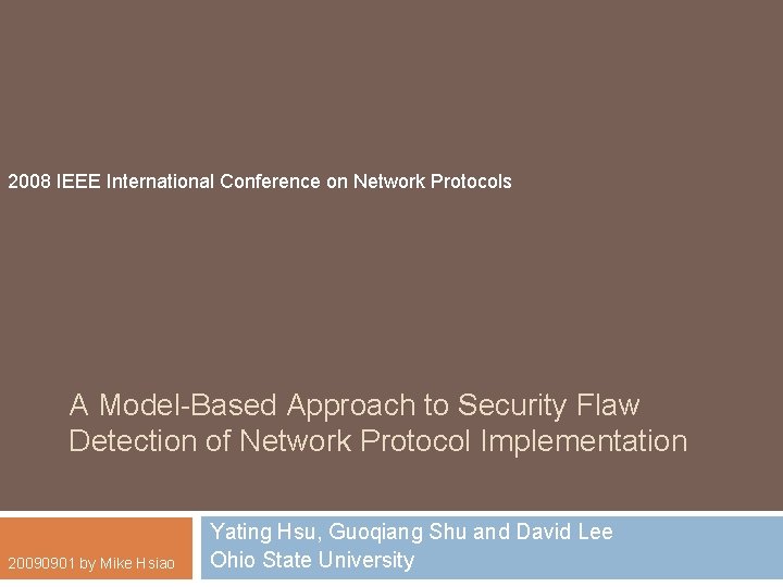 2008 IEEE International Conference on Network Protocols A
