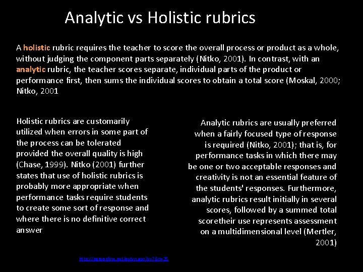 Assessment for learning by design Rubrics and assessment