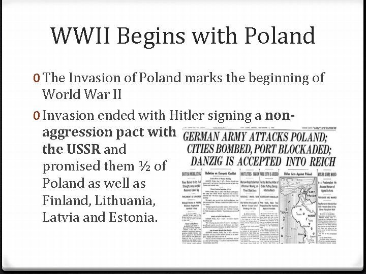Major Even ts of WWII Major events of