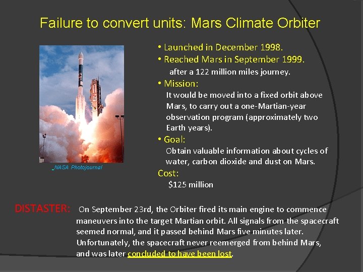 Scale of things Big and Small Failure to