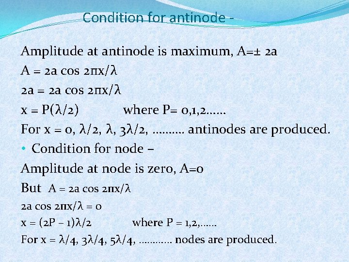 Stationary Waves Presentation by Ms S S Patil