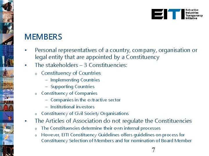 The role and responsibilities of the EITI Board