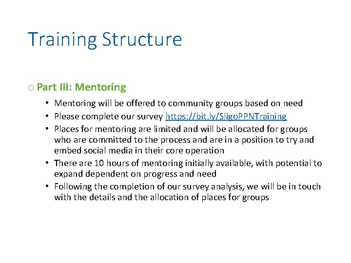 Digital Academy Training Mentoring Training Structure o Part