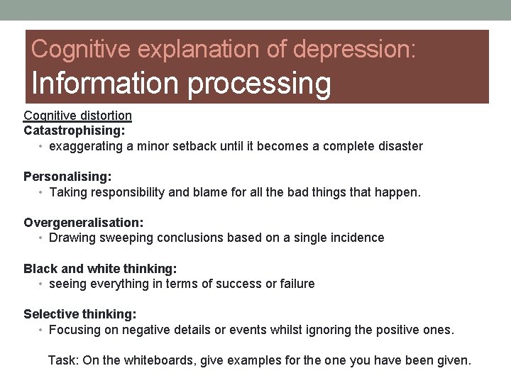 Starter Biological explanation 1 genetic Biological explanation 2