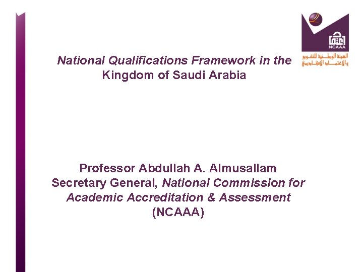 National Qualifications Framework in the Kingdom of Saudi