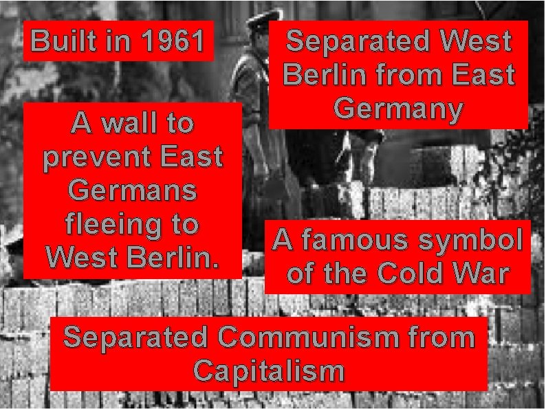 THE BERLIN WALL TENSIONS The Potsdam Agreement divided