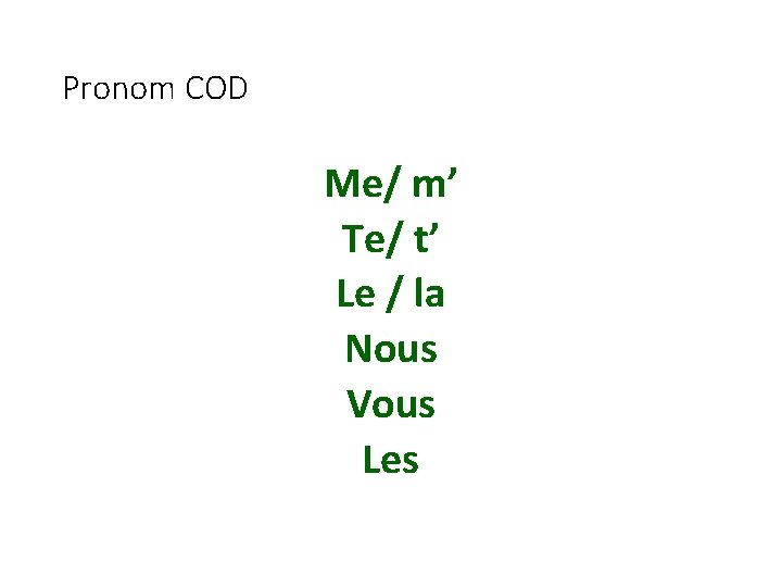 UTILISATION DES DOUBLES PRONOMS RAPPEL QUEST CE QUE