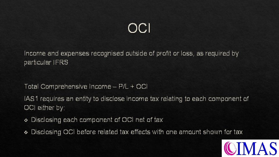 Performance Reporting IAS 1 Presentation of Financial Statements
