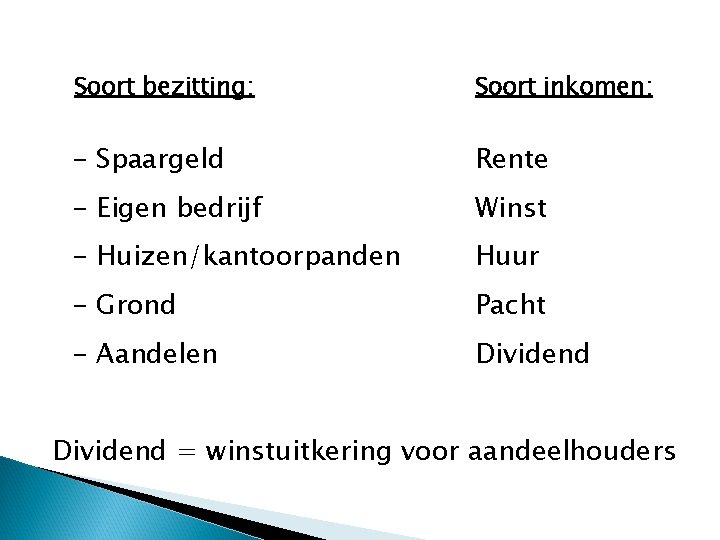 ECONOMIE Paragraaf 3 1 Bronnen van inkomen Inkomen
