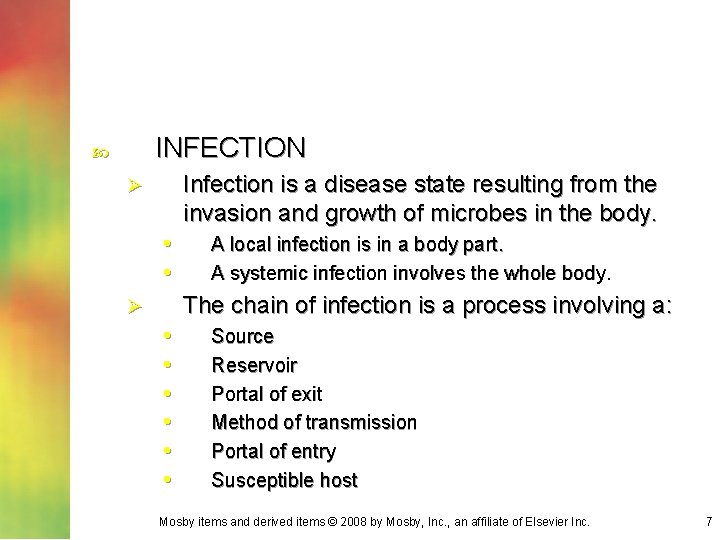 Chapter 14 Preventing Infection Mosby items and derived