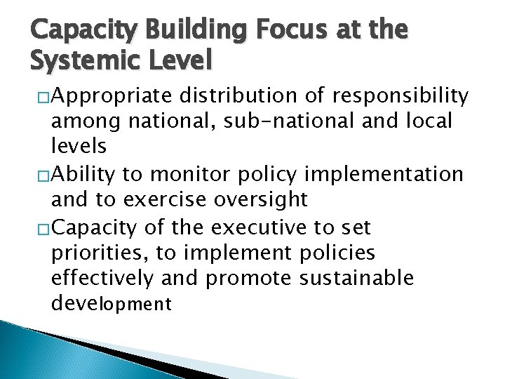 Capacity Building for Good Governance Presentation by Guido