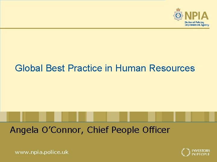 Global Best Practice in Human Resources Angela OConnor