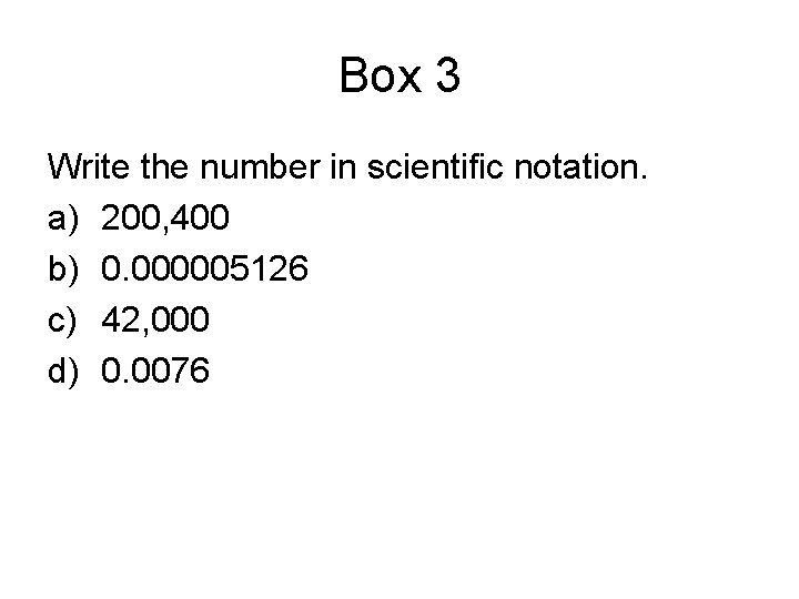 Chapter 4 Review Class Work Take out a