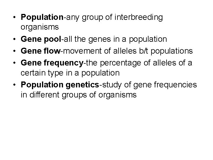 Allele Frequencies Genetics Populationany group of interbreeding organisms