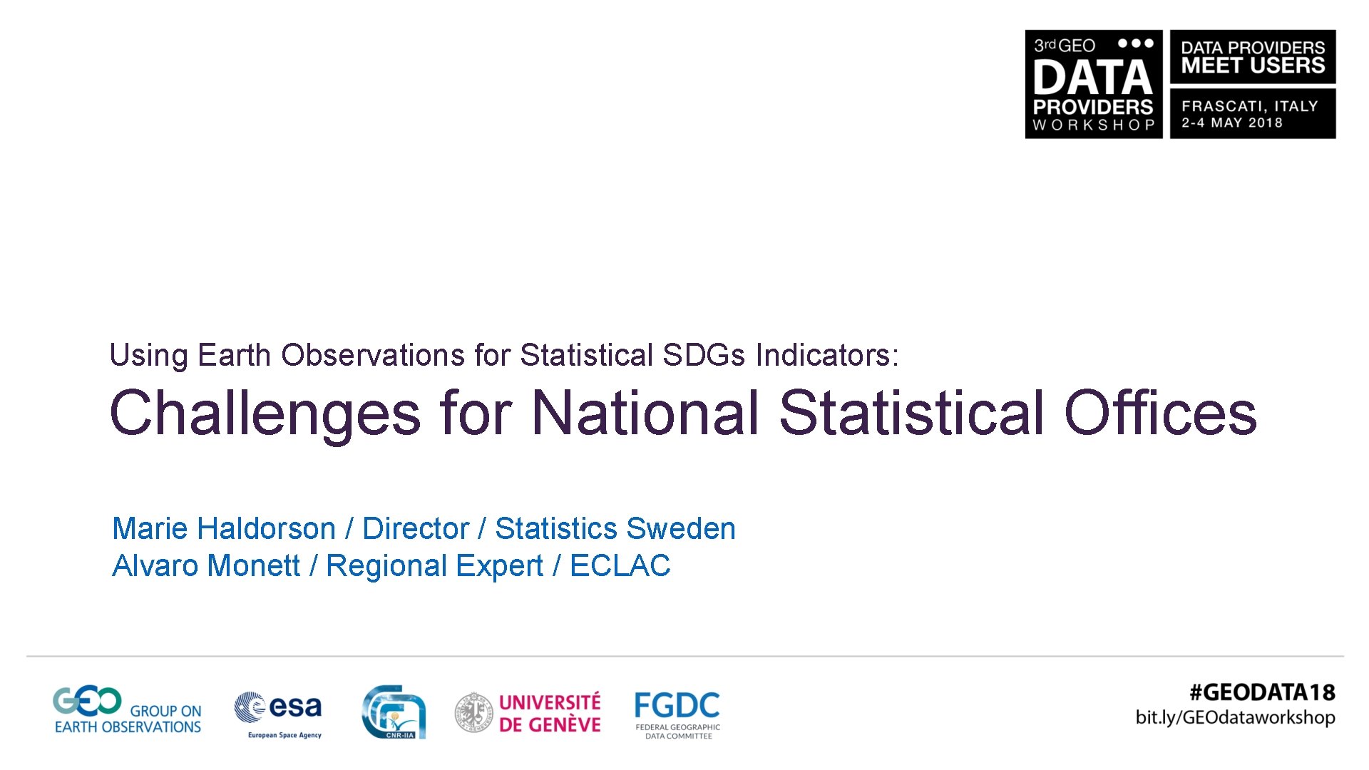 Using Earth Observations for Statistical SDGs Indicators Challenges