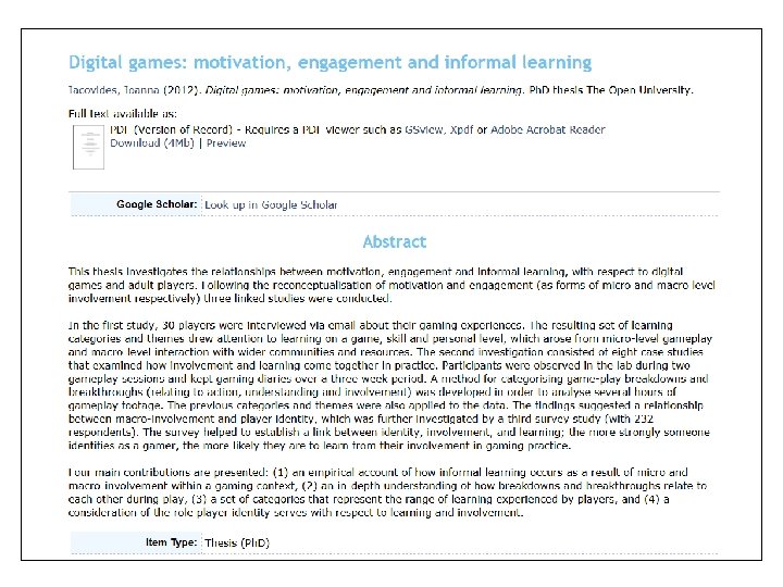 Post Graduate Research at the Open University What