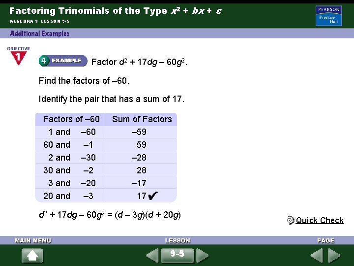 Factoring Trinomials of the Type x 2 bx