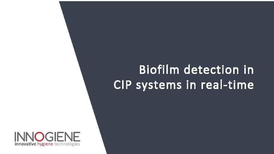 Biofilm detection in CIP systems in realtime 1