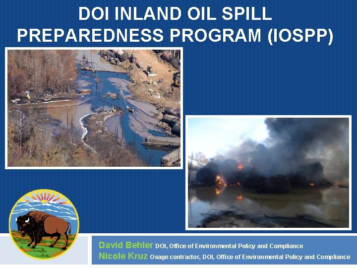 DOI INLAND OIL SPILL PREPAREDNESS PROGRAM IOSPP David