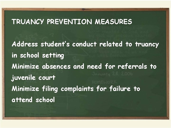 FAILURE TO ATTEND SCHOOL AND PARENT CONTRIBUTING TO