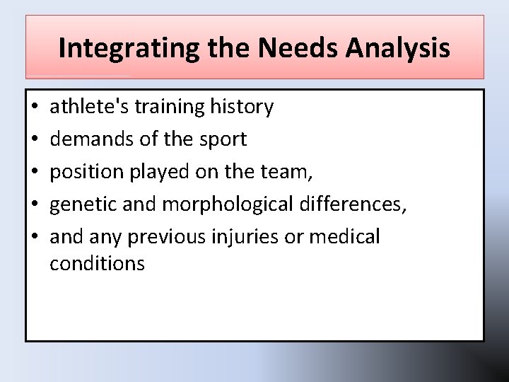 1 Athlete Needs Analysis William J Kraemer Ph