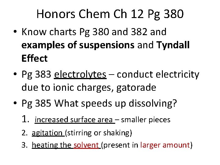 Honors Chem Ch 12 Pg 380 Know charts