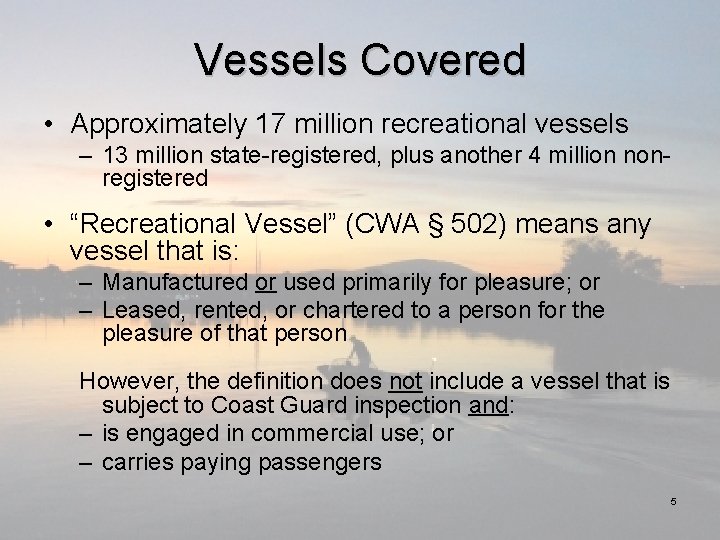 Clean Boating Act of 2008 P L 110