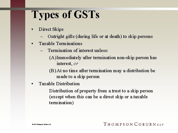 Back to Basics The Role of Generation Skipping