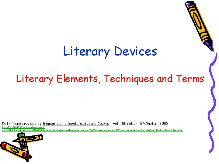 Literary Devices Literary Elements Techniques and Terms Definitions