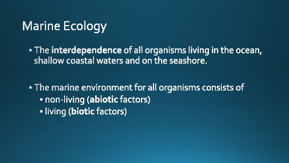 Unit 2 Marine Biomes Pelagic Zone Benthic Zone