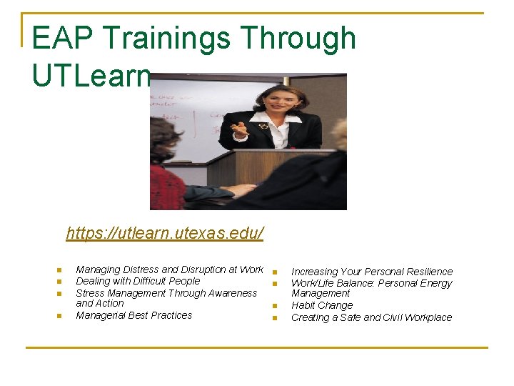 Human Resources Employee Assistance Program EAP EAP Services