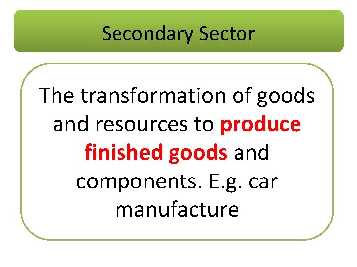 Sectors of The Economy AS Business Studies Aims