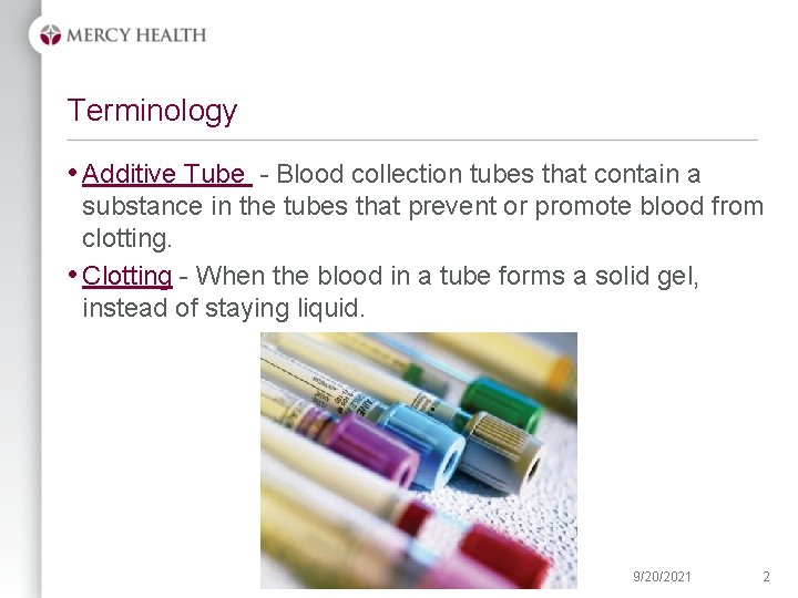 The Fundamentals of Phlebotomy KRISTIN JENKINS 9202021 Terminology