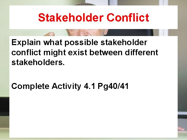 Real Business Example Produce a mindmap showing everyone