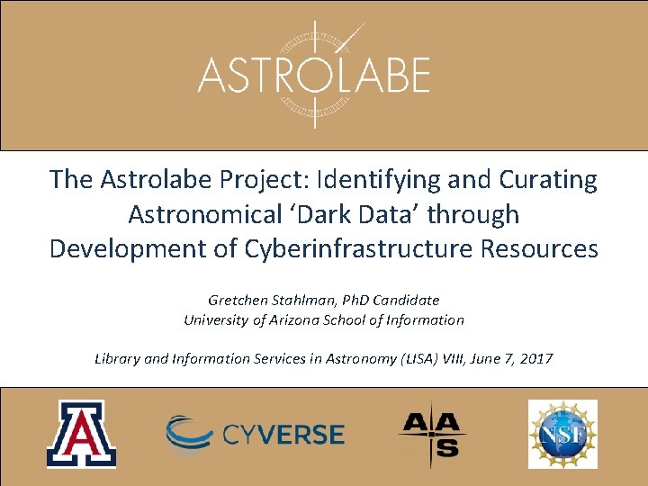 The Astrolabe Project Identifying and Curating Astronomical Dark