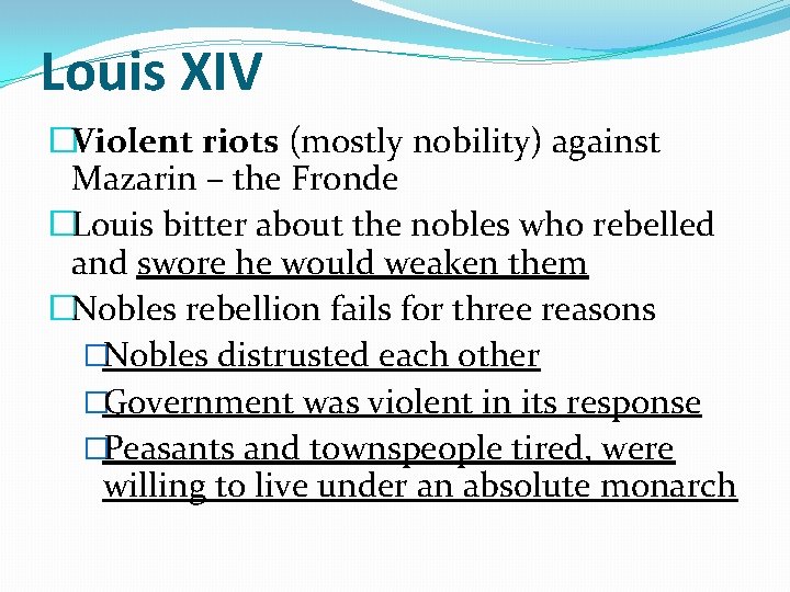 Unit 1 Part 5 Absolutism Think about what