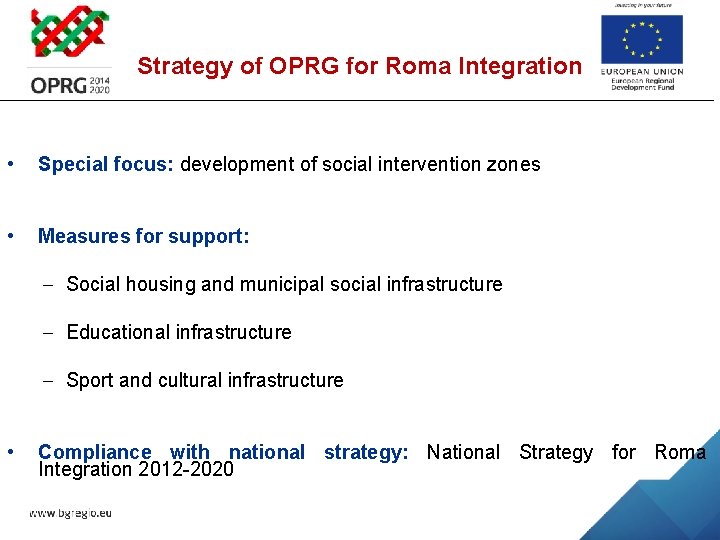 Operational programme Regions in growth 2014 2020 OPRG