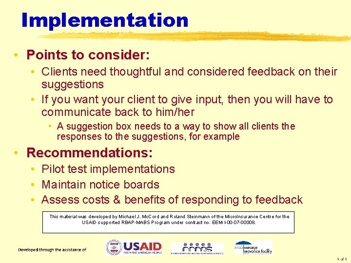 Introduction to the Feedback Loop Note this presentation