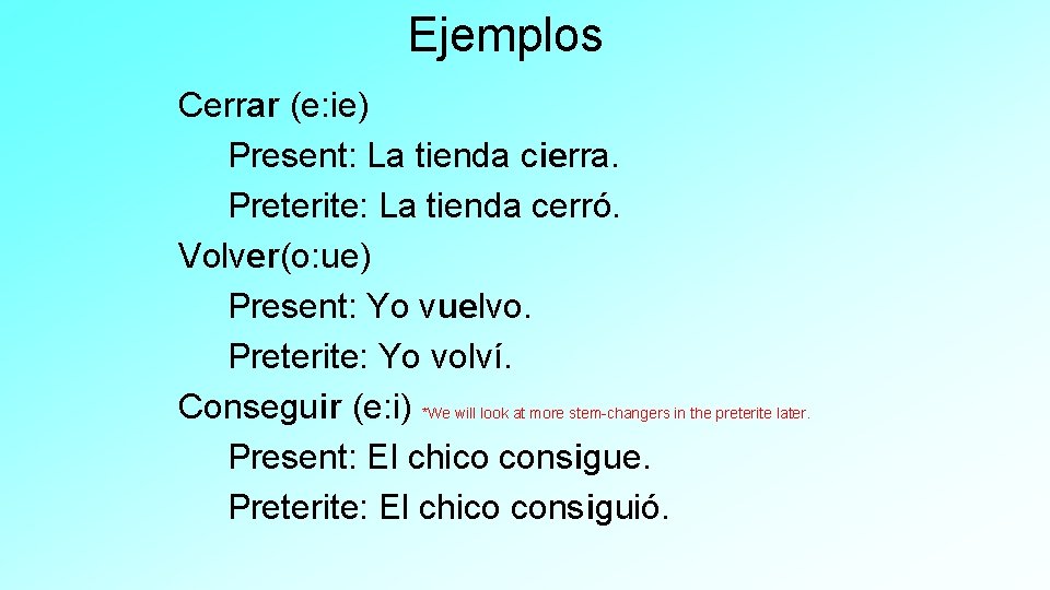 El Pretrito ar endings amos asteis aron er