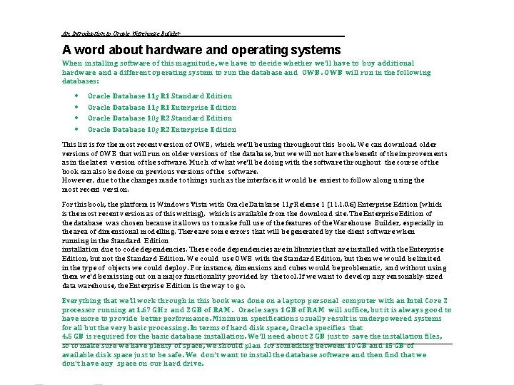 An Introduction to Oracle Warehouse Builder Introduction to