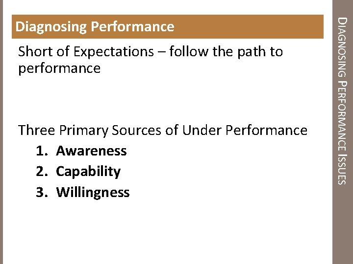 Employee Underperformance BRIDGING THE GAP BETWEEN ROOT CAUSE