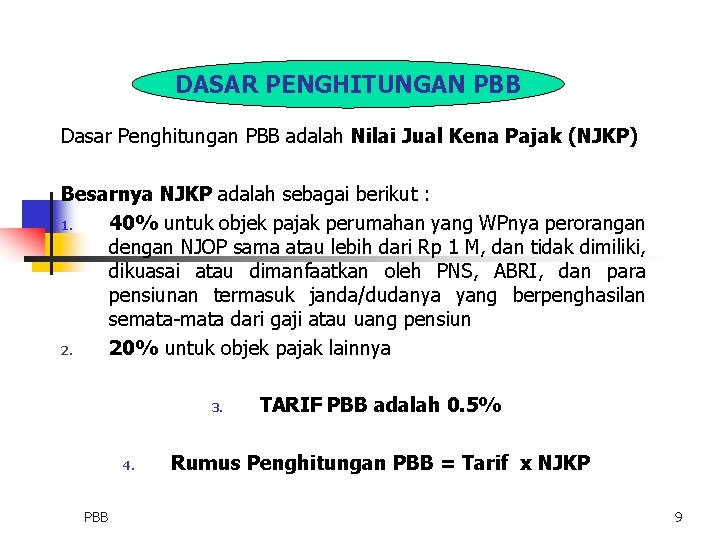 DASAR HUKUM PAJAK BUMI DAN BANGUNAN PBB 1