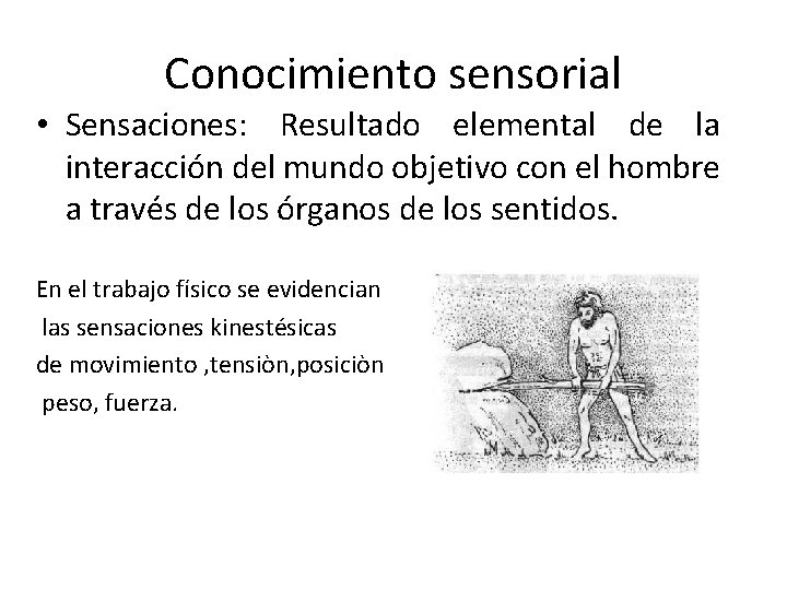 EL CONOCIMIENTO Conocimiento sensorial racional cientfico filosfico Doc