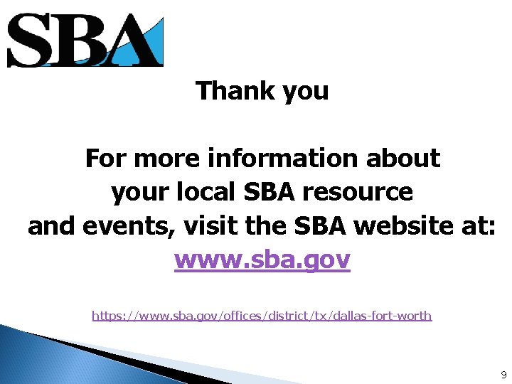 An Overview of SBA Programs Herbert Austin District