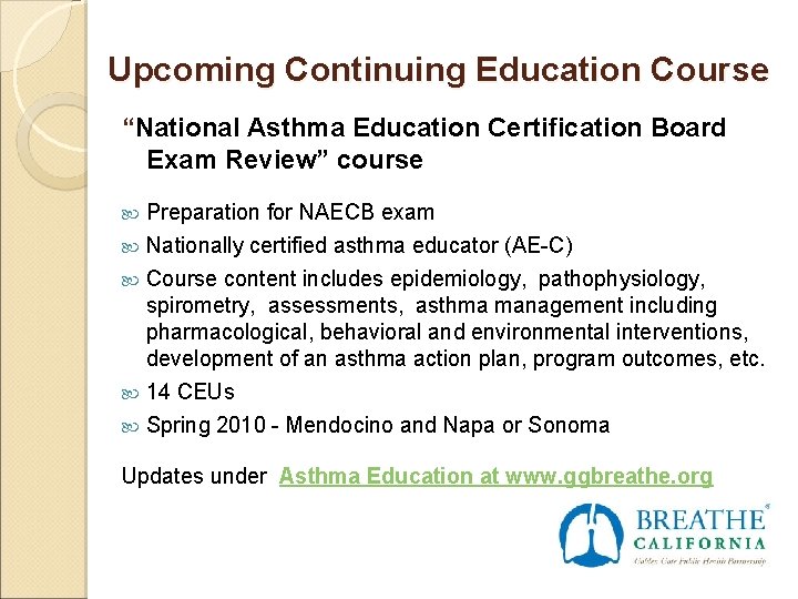 Breathe Californias Clinical Asthma Collaborative Ashley Mevi MPH