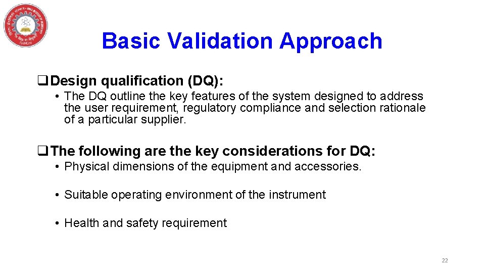 Qualification of Hot Air Oven PART I Department