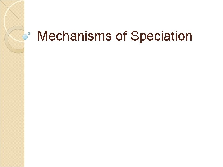 Mechanisms of Speciation What is a species Species