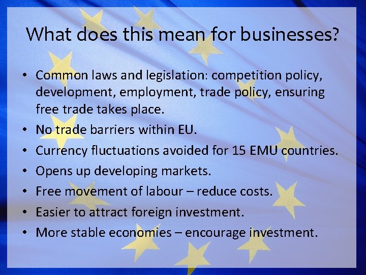 The European Union Business A 2 Business Studies