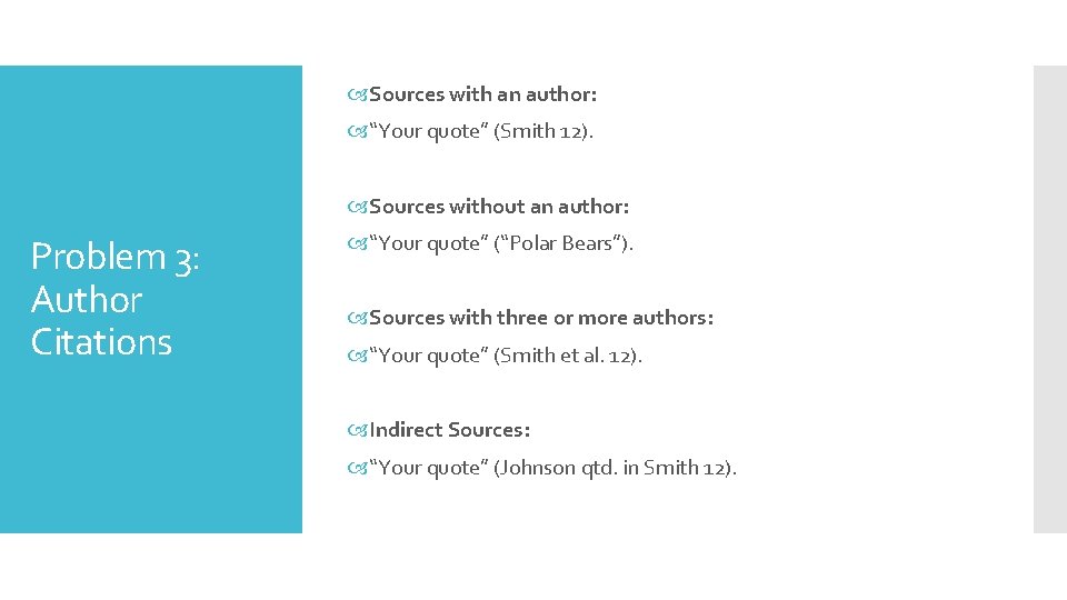 MLA FORMAT Frequent Questions Mistakes ORIGINAL TEXT Problem